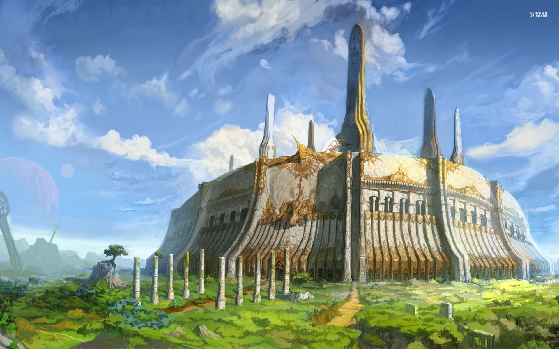 Majestic Fantasy Castle HD Wallpaper: A Realm of Enchantment