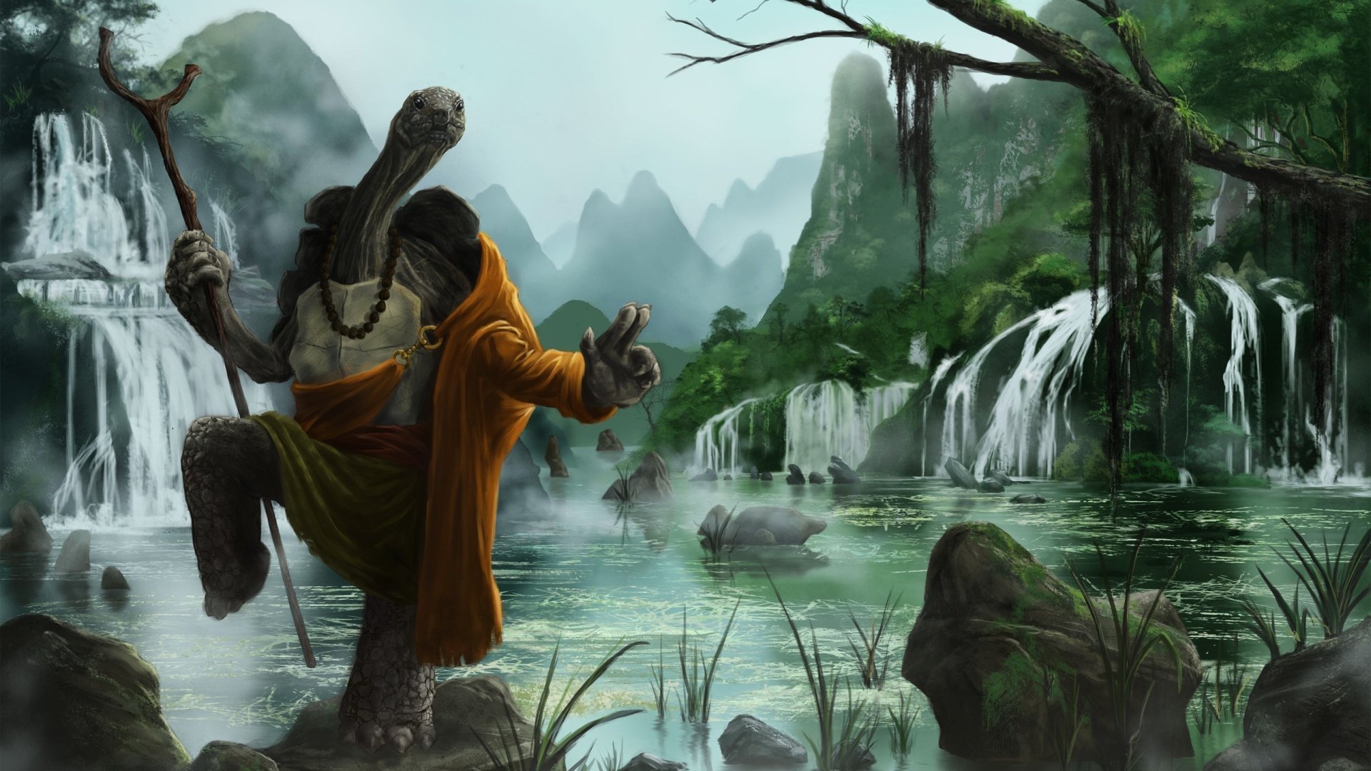 Epic Fantasy Turtle Warrior HD Wallpaper | 2560x1440 | Wallpaper Abyss