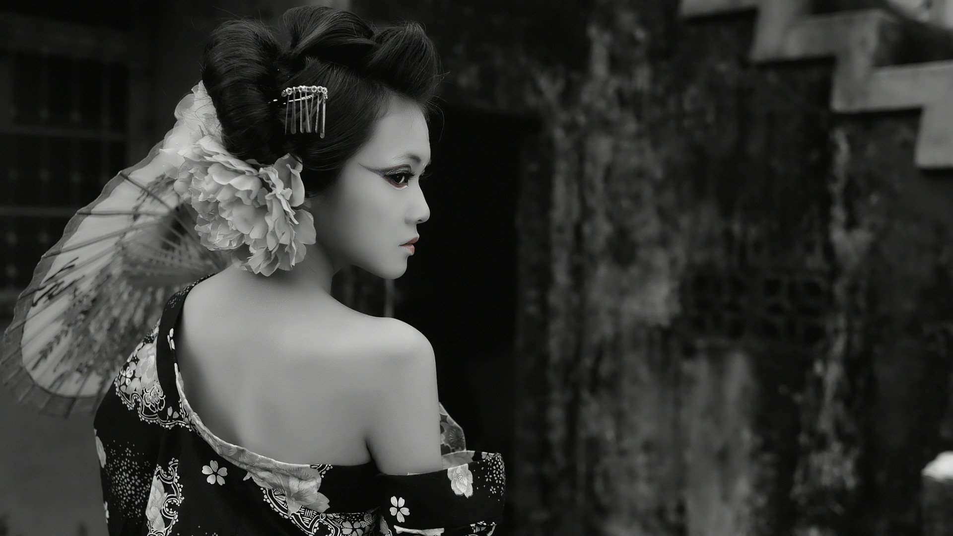 Download Woman Geisha HD Wallpaper