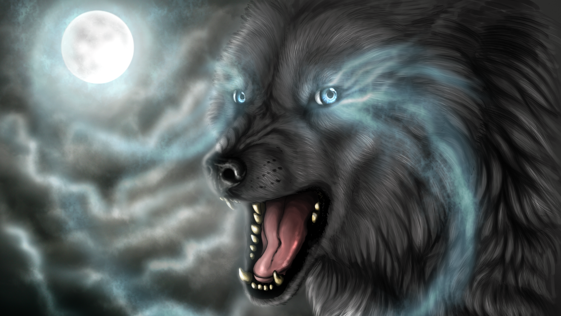 Majestic Wolf HD Wallpaper Under the Full Moon | 2799x1574 | Wallpaper ...