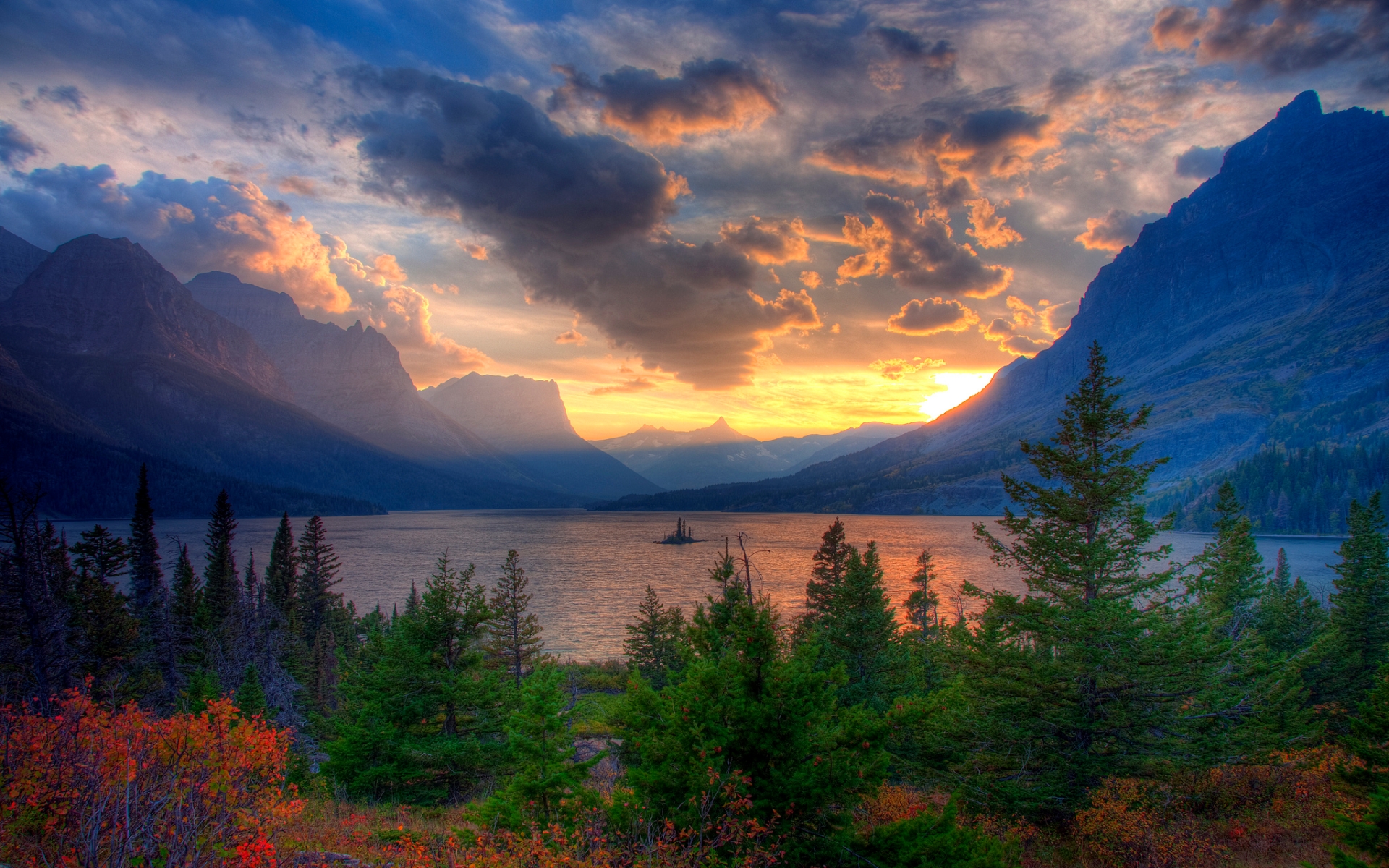 Nature Saint Mary Lake HD Wallpaper