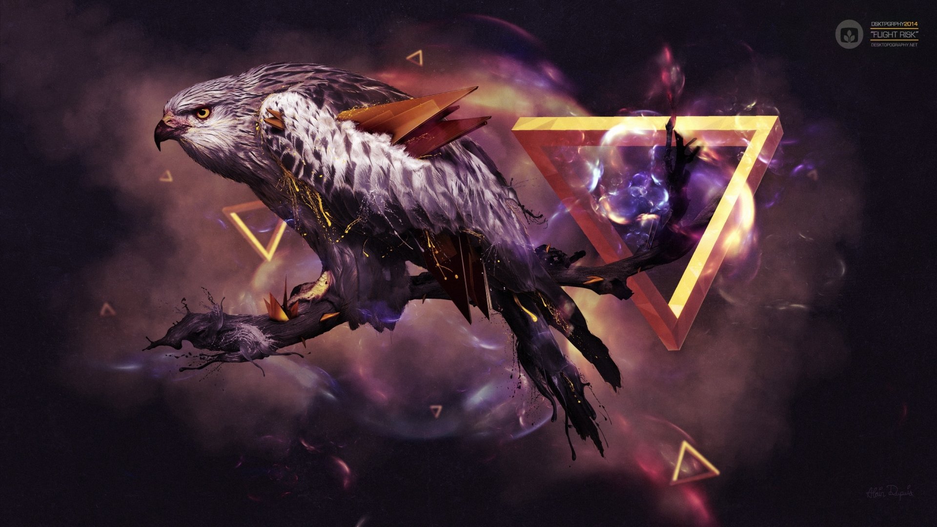 Epic Fantasy Falcon: HD Bird Wallpaper in Mystical Realms by Alain ...
