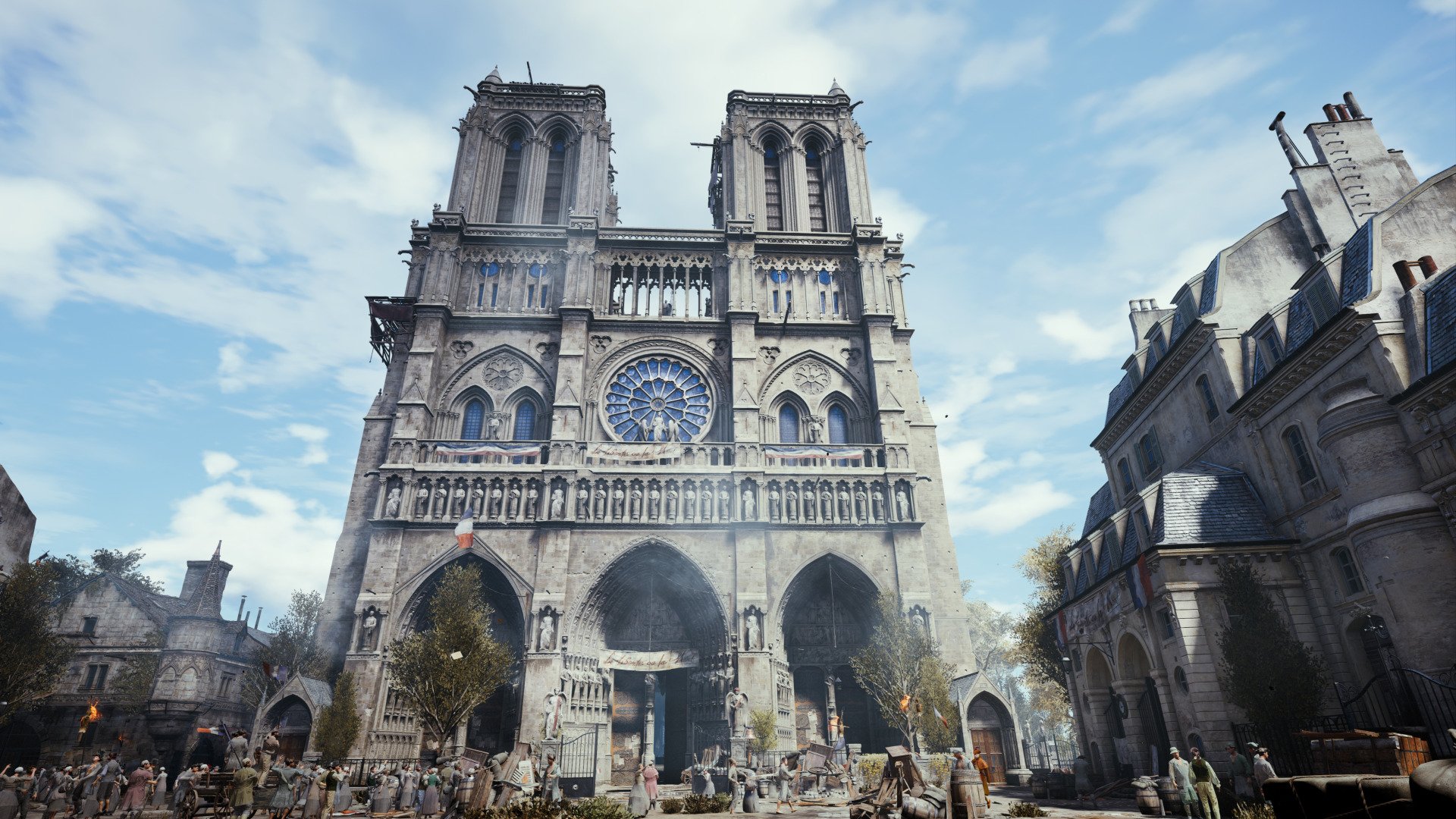 Assassin's Creed: Unity HD Wallpaper – Iconic Notre Dame in Stunning Detail