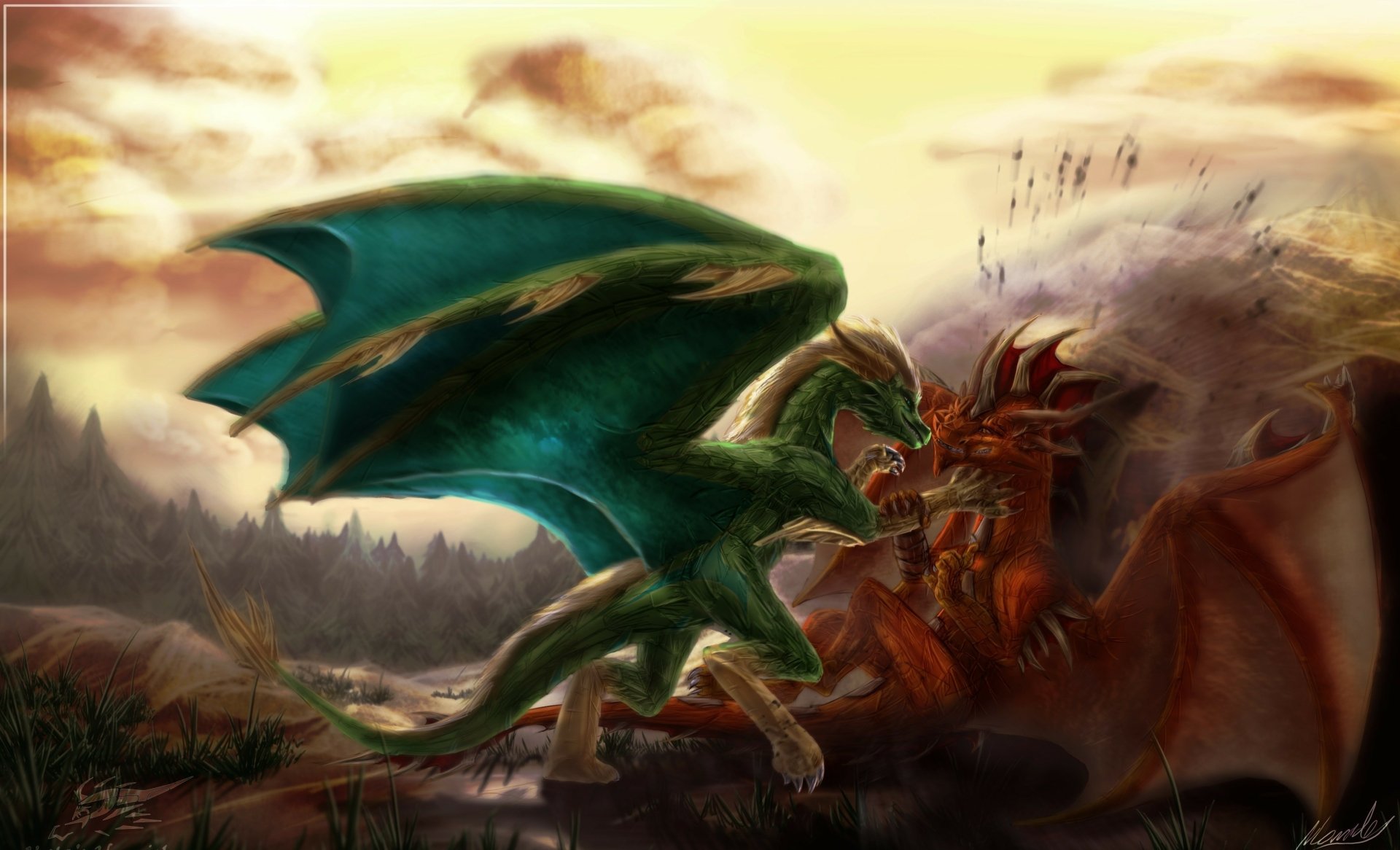Download Fantasy Dragon HD Wallpaper by Nathan Lowndes
