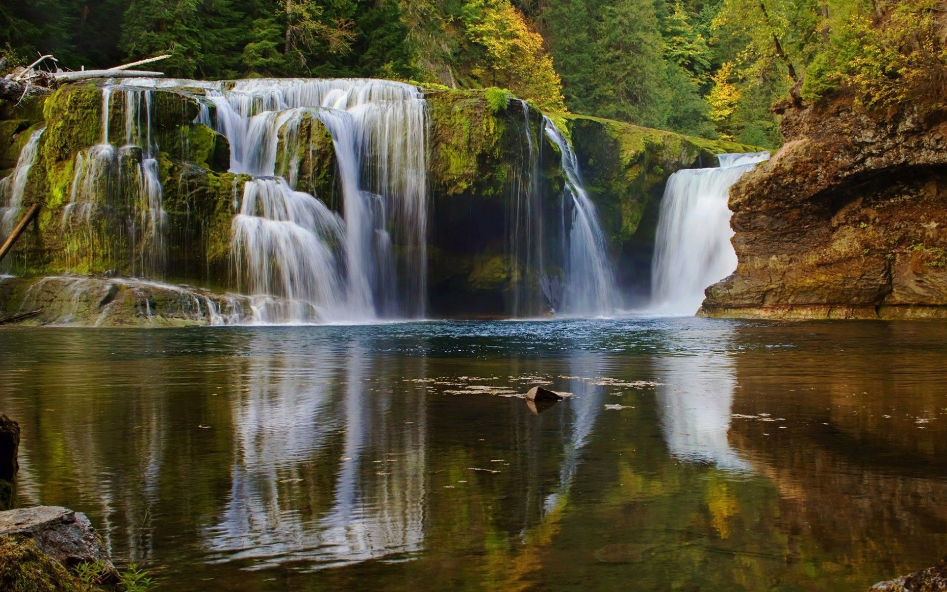 Download Fall Creek Nature Waterfall HD Wallpaper