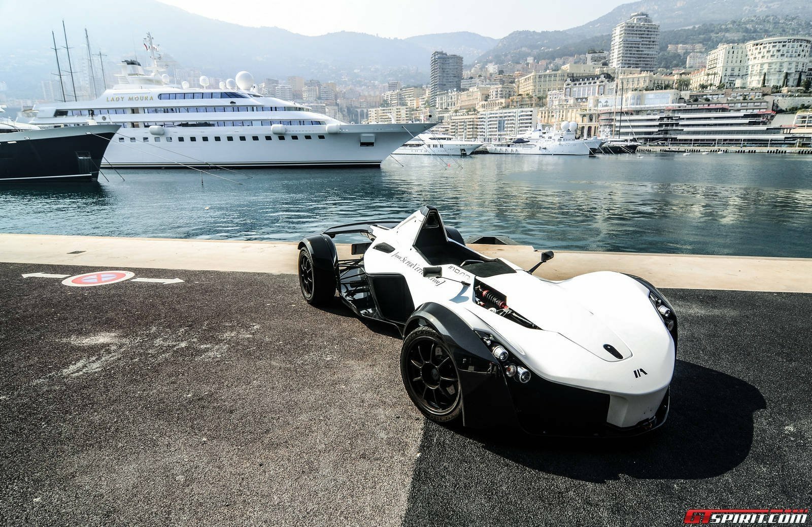 Download City Dock Ship Car Race Car Vehicle BAC Mono Wallpaper