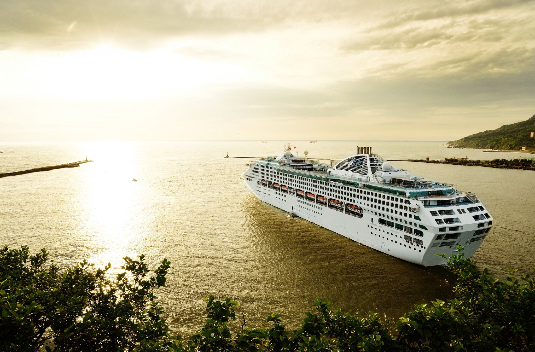 Download Sunset Cruise Ship Vehicle Sun Princess HD Wallpaper