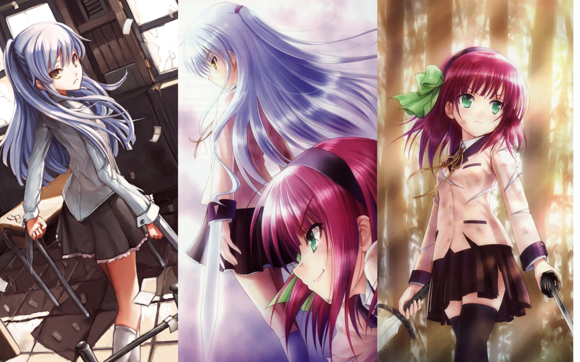 Download Yuri Nakamura Kanade Tachibana Anime Angel Beats! HD Wallpaper