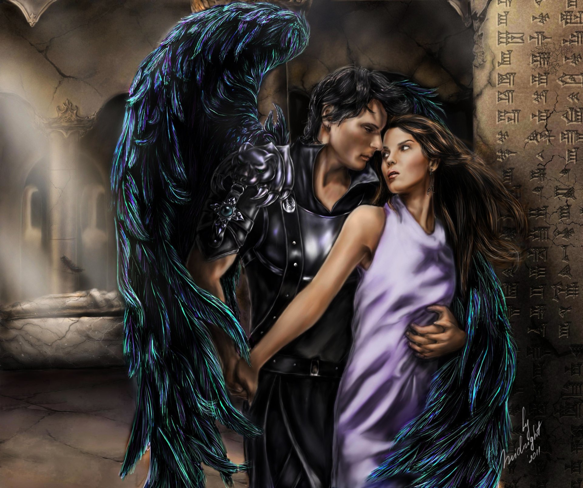 Guardian Wings: Fantasy Angel Warrior HD Wallpaper by midnightrain33 ...