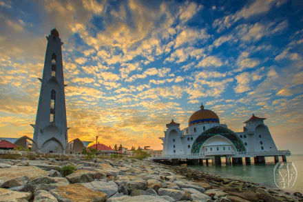 Malacca Straits Mosque - Desktop Wallpapers, Phone Wallpaper, PFP, Gifs ...