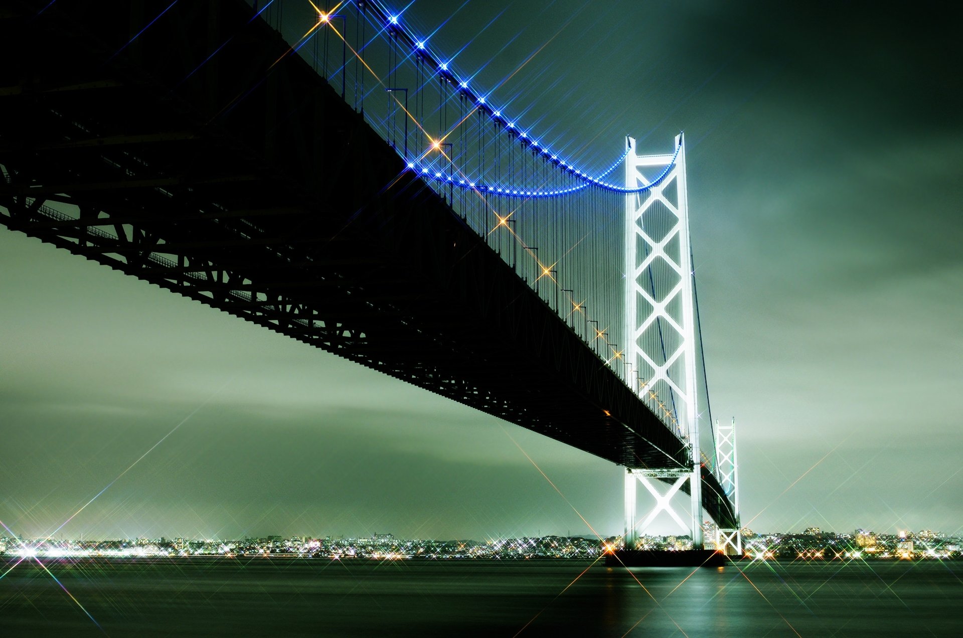 Akashi-Kaikyo Bridge at Night: Illuminated Pearl of Kobe, Japan | 4K ...