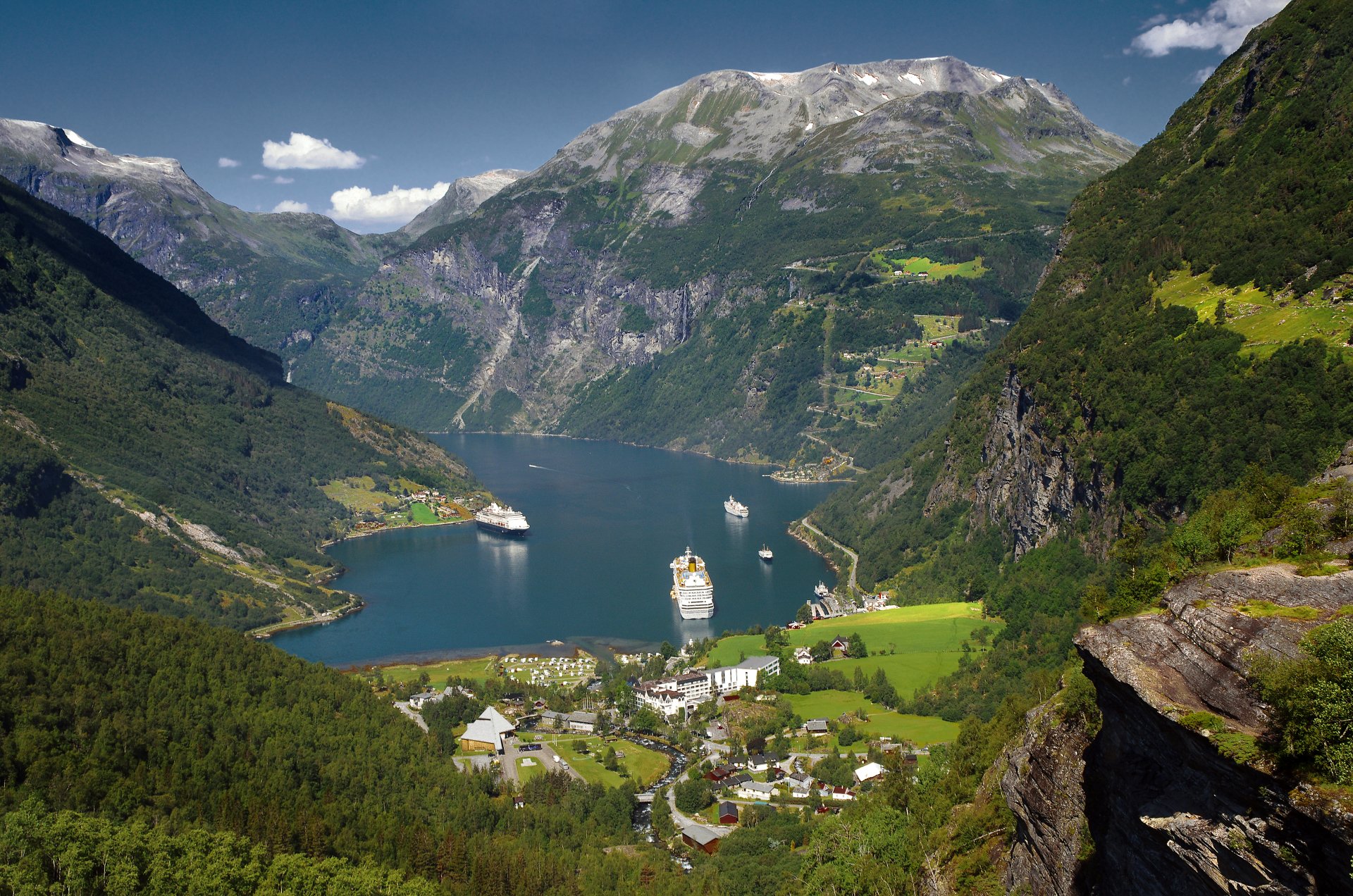 Majestic Geirangerfjord Norway 4K Ultra HD Cruise Mountain Village