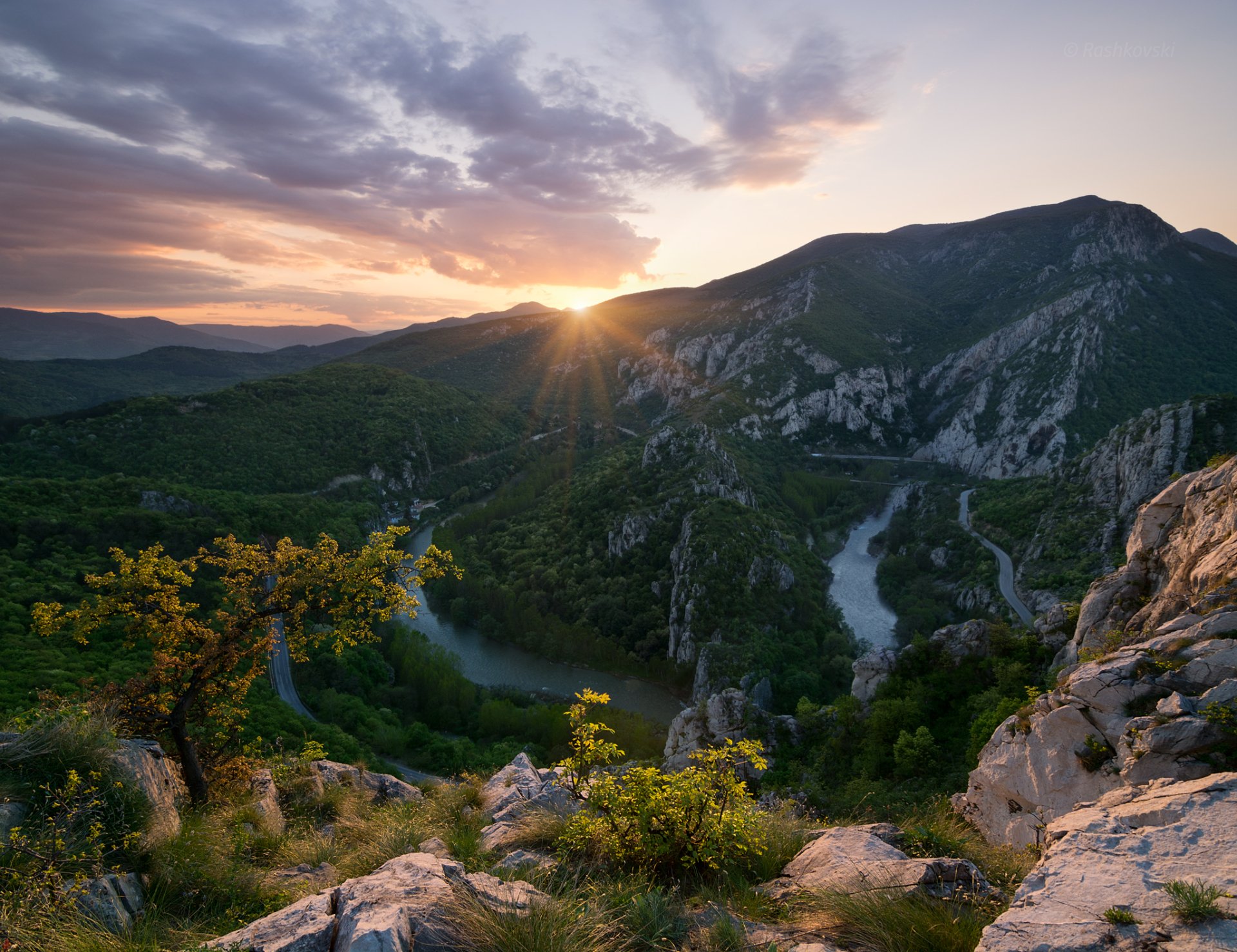 Download River Spring Balcans Sun Bulgaria Nature Sunset HD Wallpaper ...