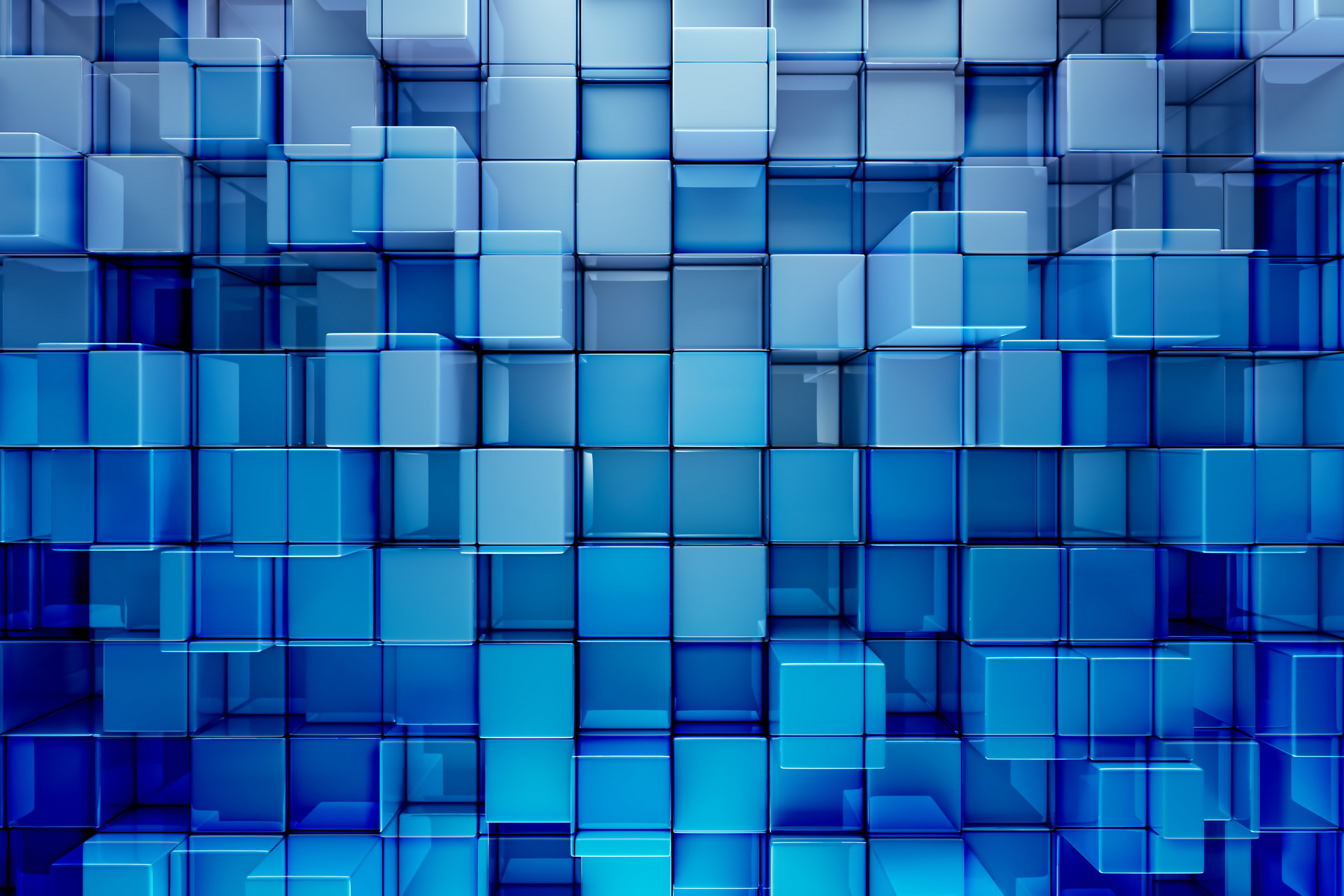 Abstract Blue Cube Matrix HD Wallpaper