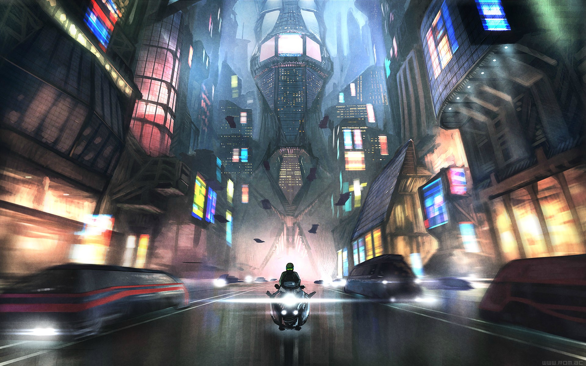 Download Sci Fi City Sci Fi City HD Wallpaper by OBLAGON