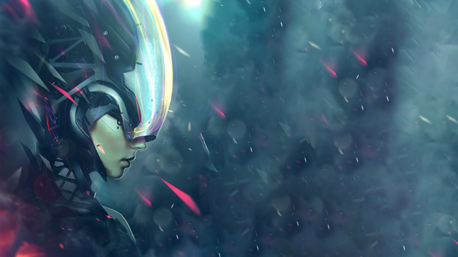 Futuristic Cyborg Vision – Stunning Sci-Fi HD Wallpaper by Idrassi Soufiane
