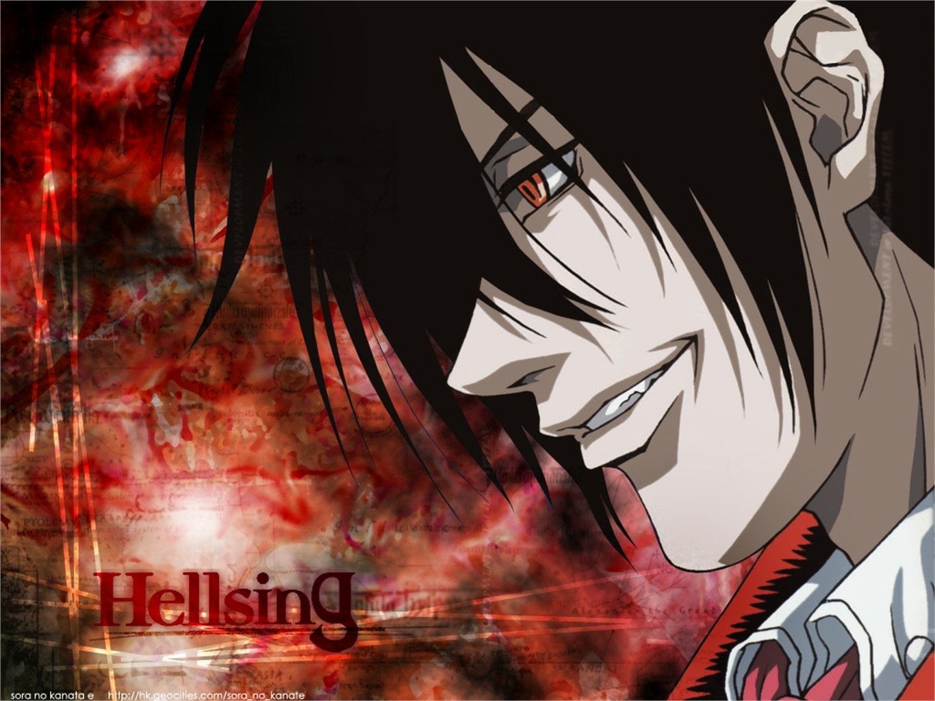 Hellsing HD Wallpaper — Alucard's Crimson Grin | 1366x1024 | Wallpaper ...