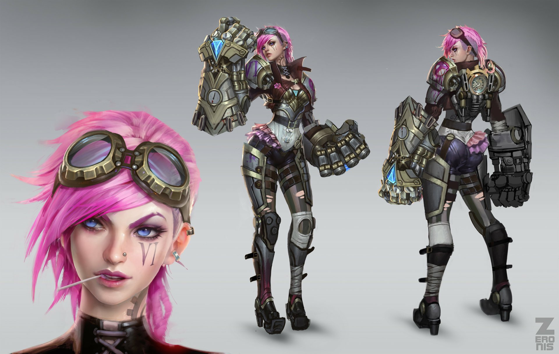 VI from League of Legends HD Wallpaper by Paul Kwon