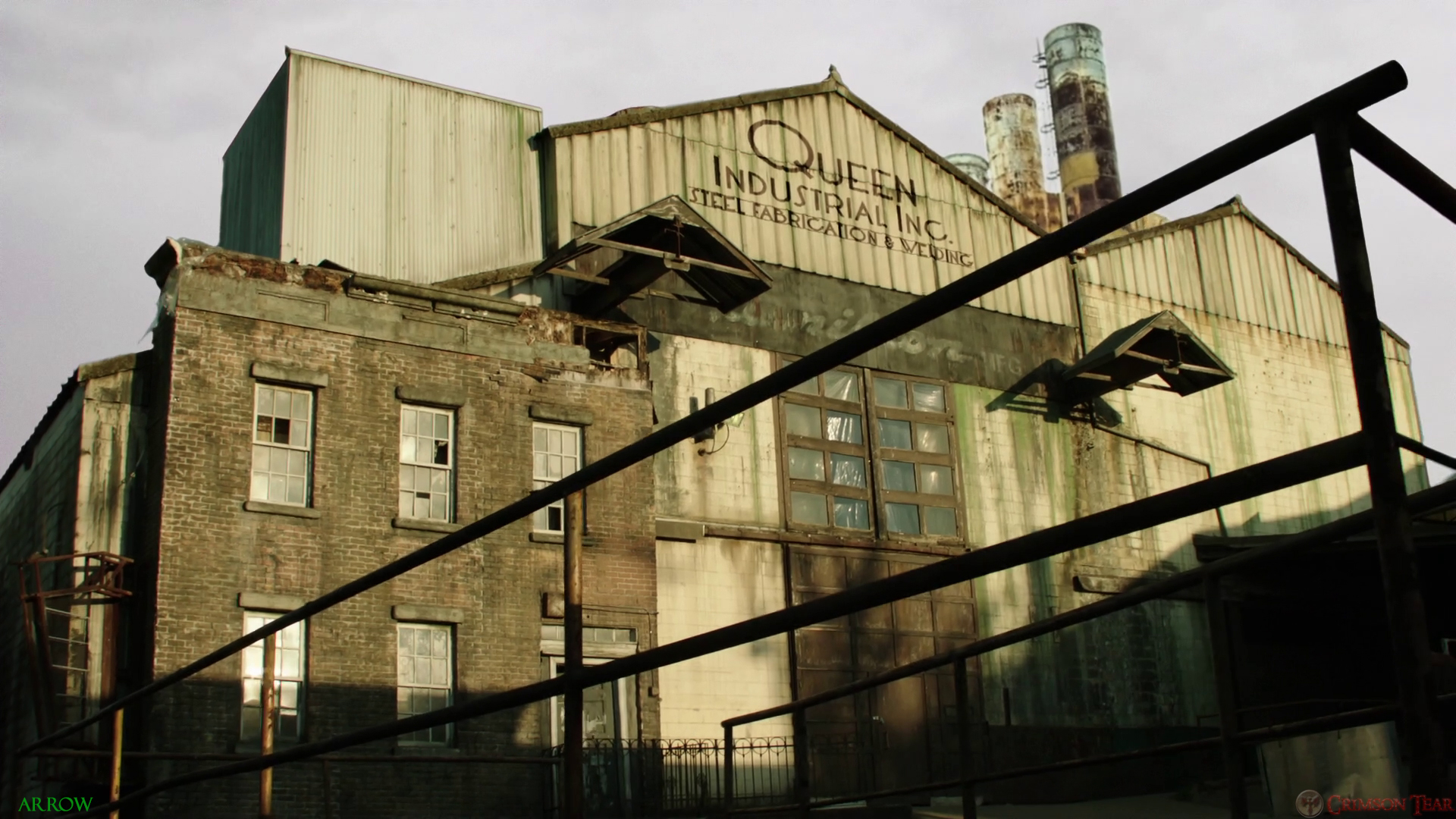 Arrow TV Show HD Wallpaper: Queen Industries Industrial Site Scene