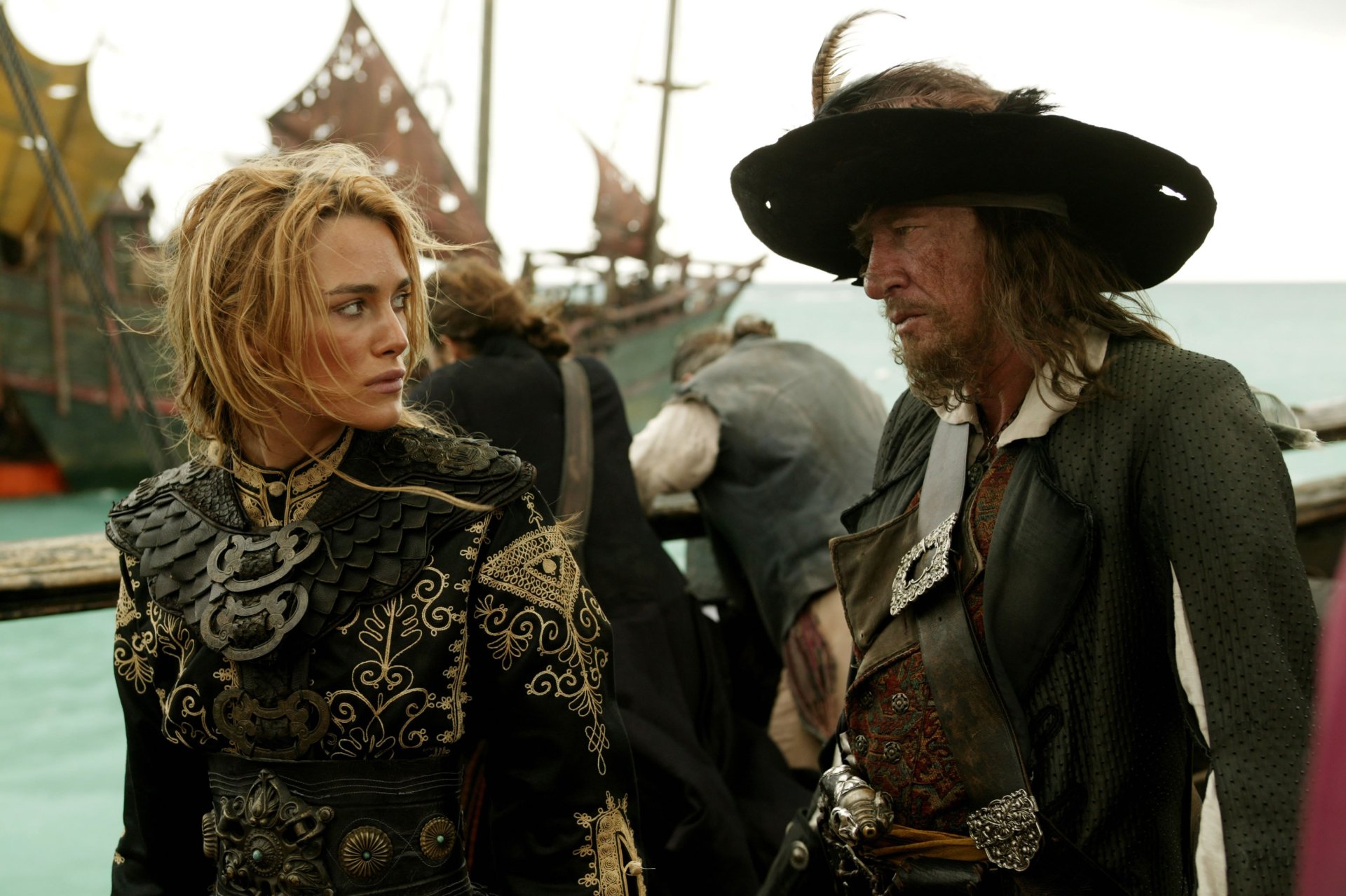 Download Elizabeth Swann Keira Knightley Hector Barbossa Geoffrey Rush ...