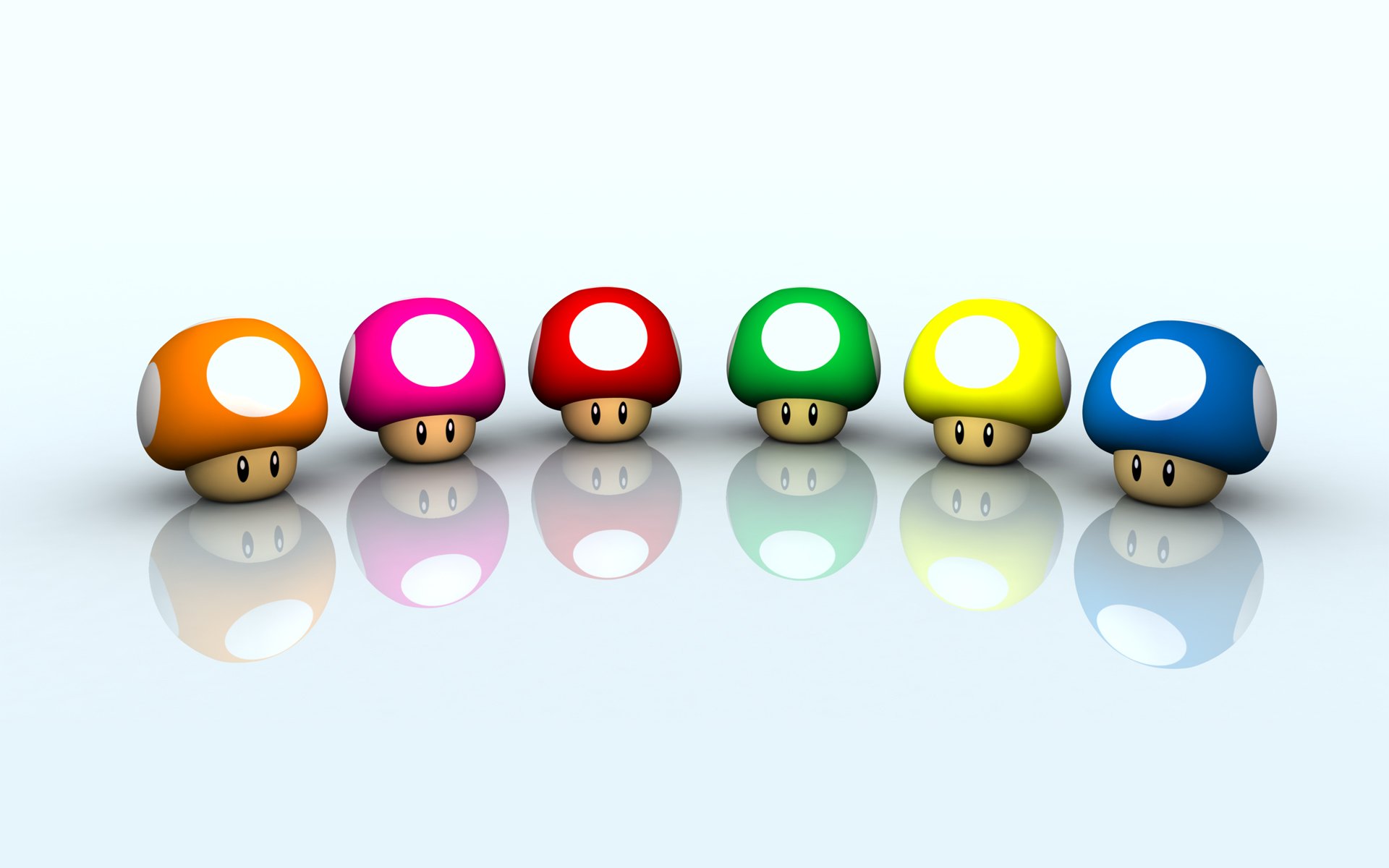 Colorful Mario Mushroom Collection HD Wallpaper