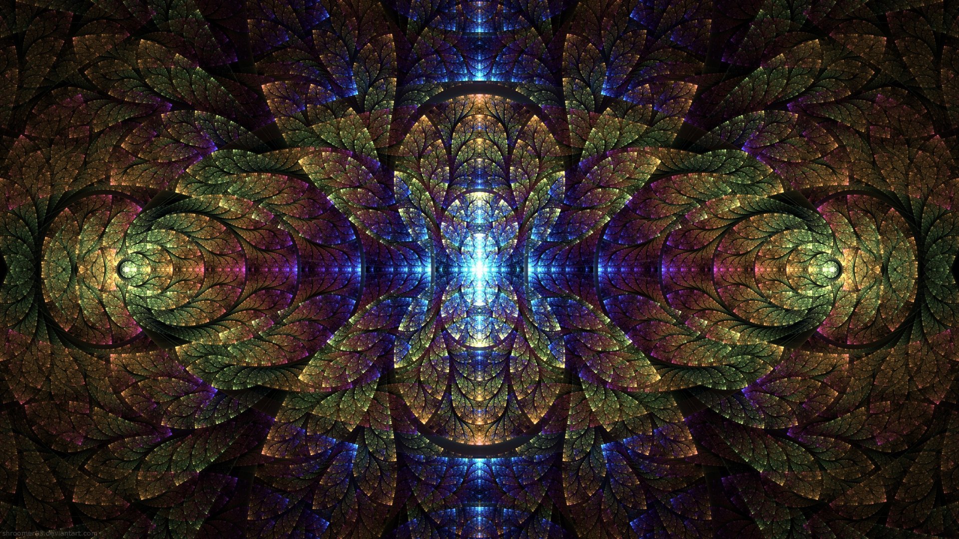 Radiant Fractal Fusion - HD Abstract Wallpaper