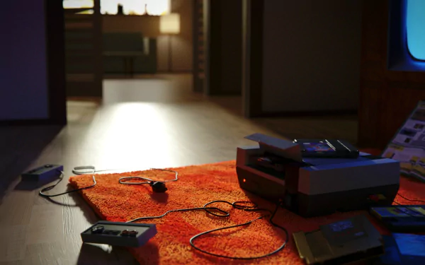 Retro Vibes: HD Wallpaper of the Nintendo Entertainment System