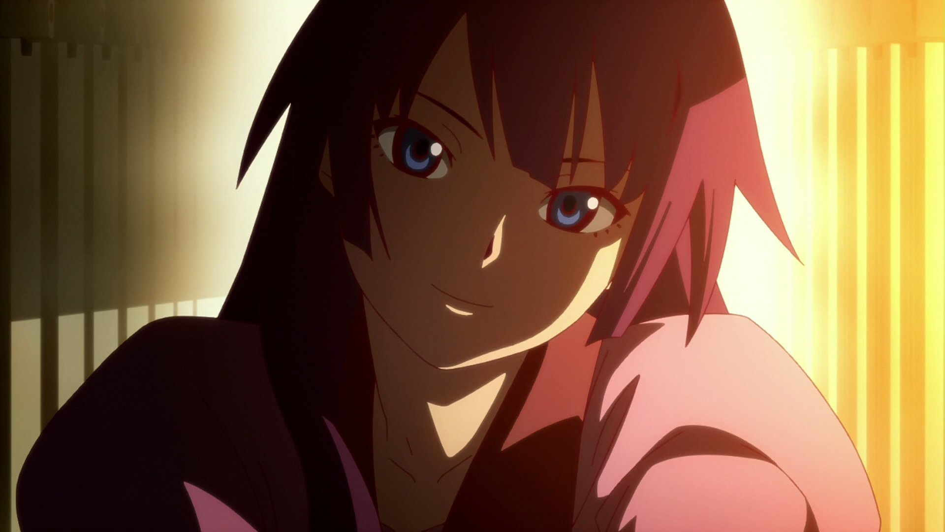 Download Portrait Purple Hair Blue Eyes Hitagi Senjōgahara Anime