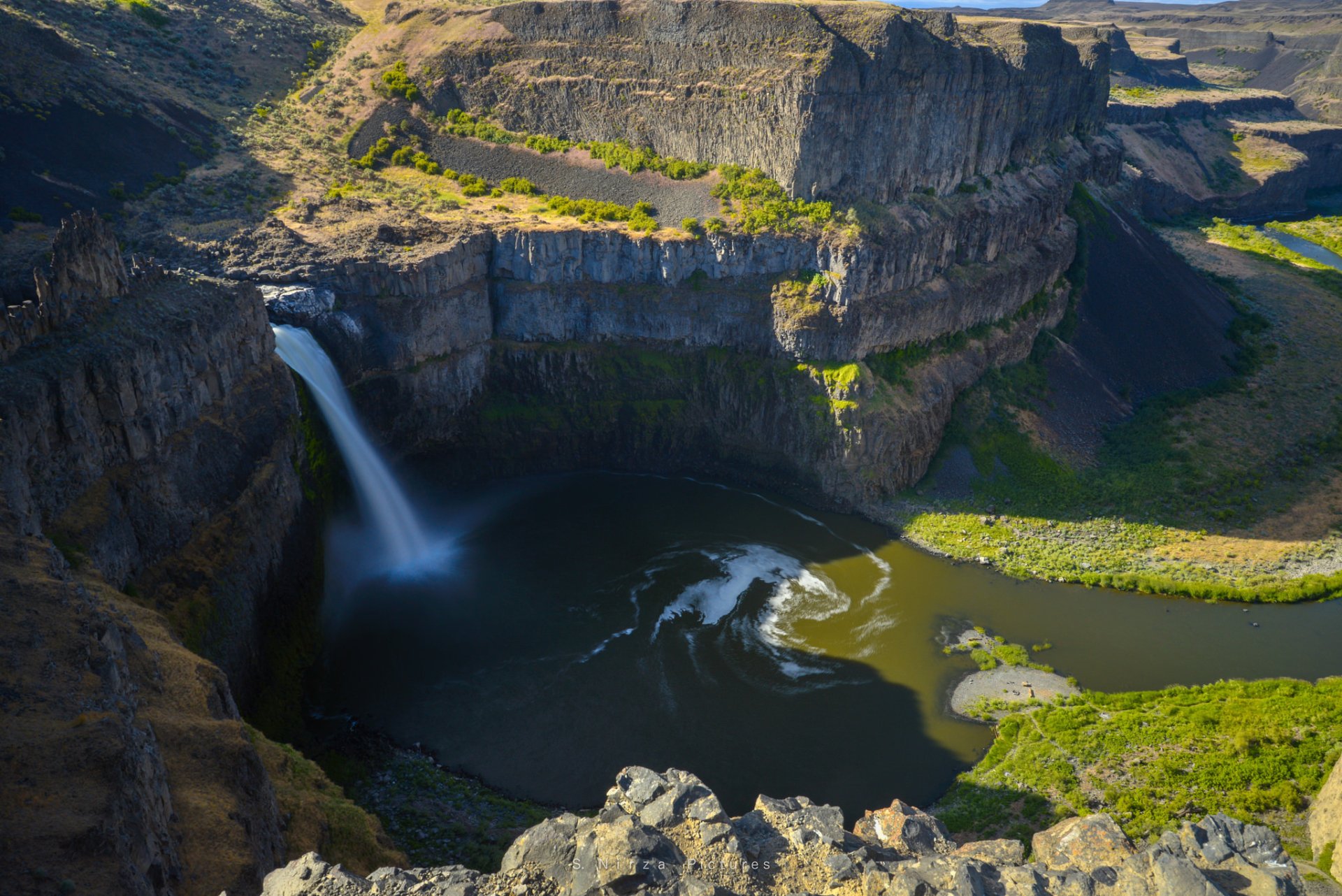 Majestic Cliffside Waterfall: HD Nature Escape with Mountain and River ...