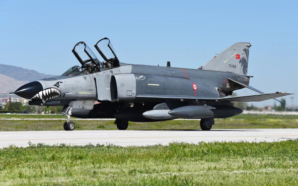 HD Wallpaper: F-4 Phantom II and F-22 Raptor in Flight