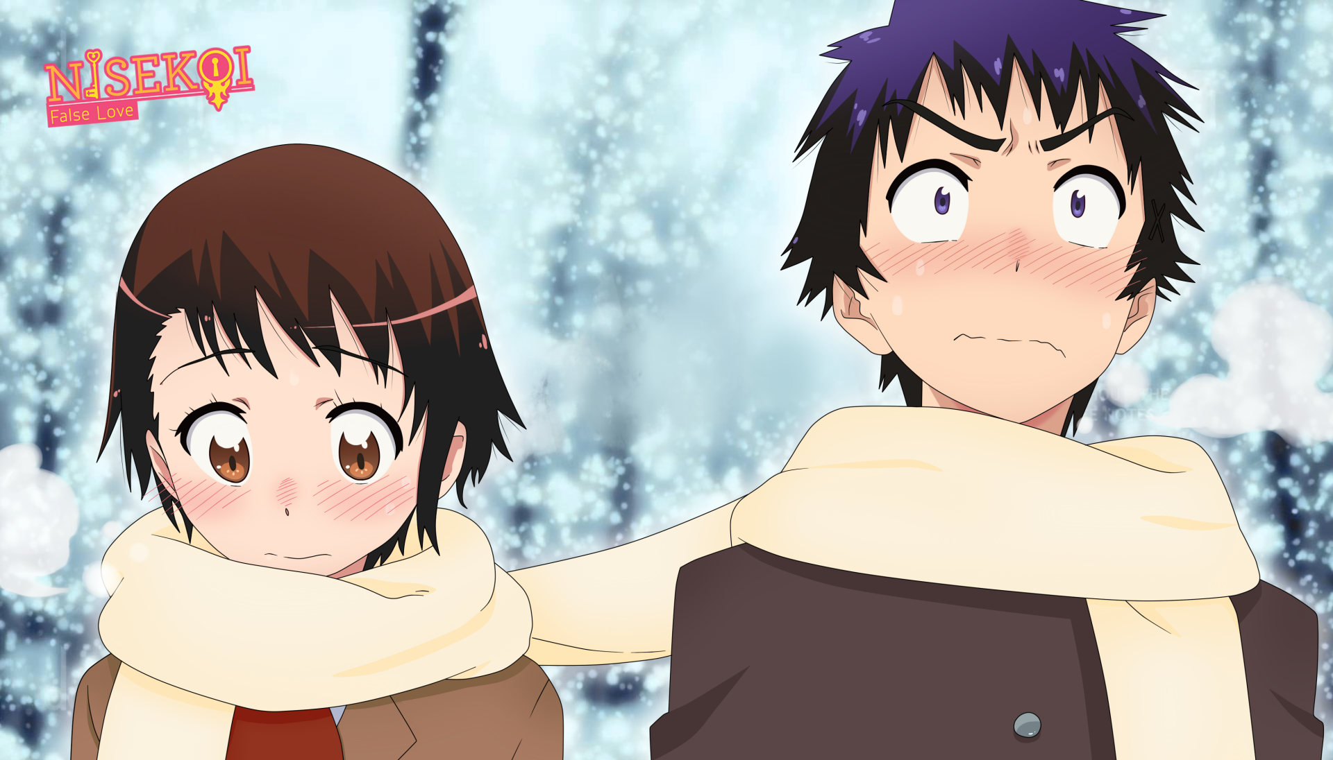 Nisekoi HD Wallpaper: Raku Ichijō & Kosaki Onodera by Axcell1ben
