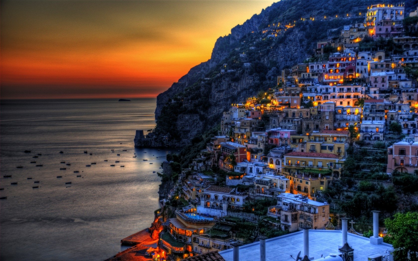 Positano Nights Stunning HDR Coastline And Ocean Lights Of Italy s