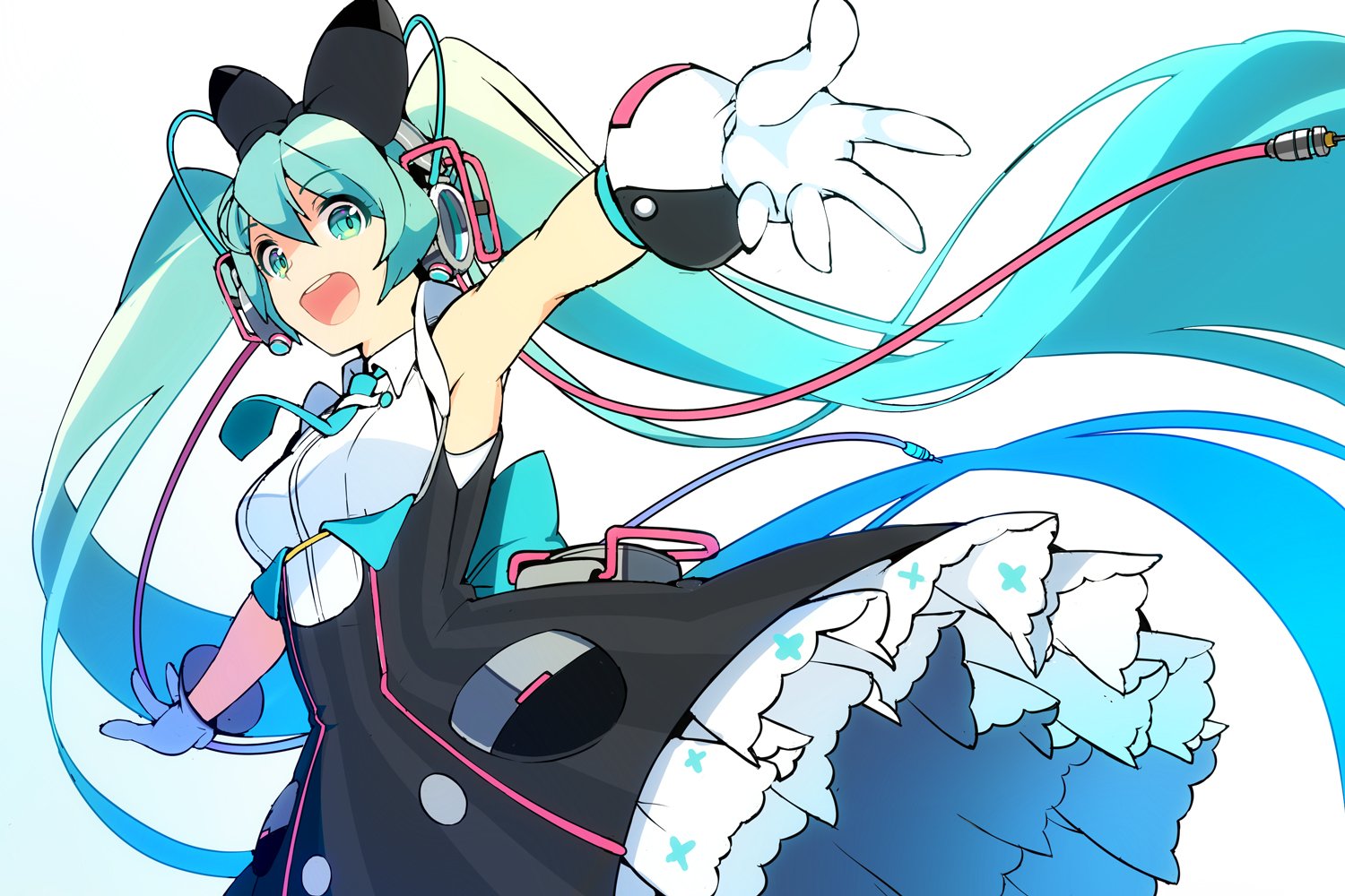 Hatsune Miku HD Wallpaper – Blue Twintails, Headphones & Playful Smile ...
