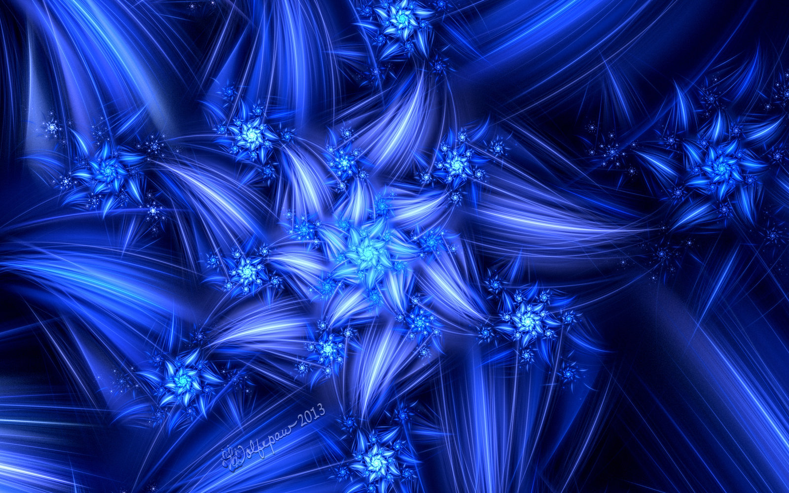 Blue Flower Abstract Wallpaper