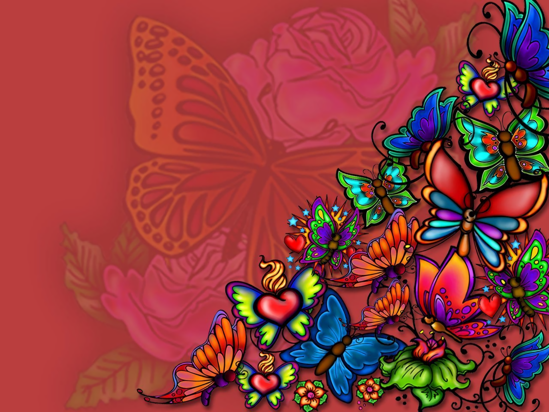 Download Colorful Colors Artistic Butterfly HD Wallpaper