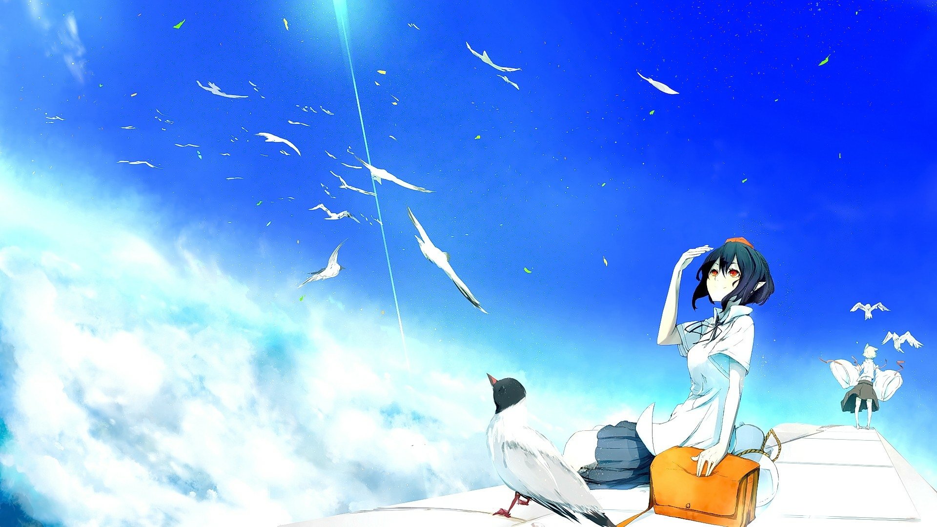 Download Aya Shameimaru Momiji Inubashiri Cloud Red Eyes Anime Touhou ...