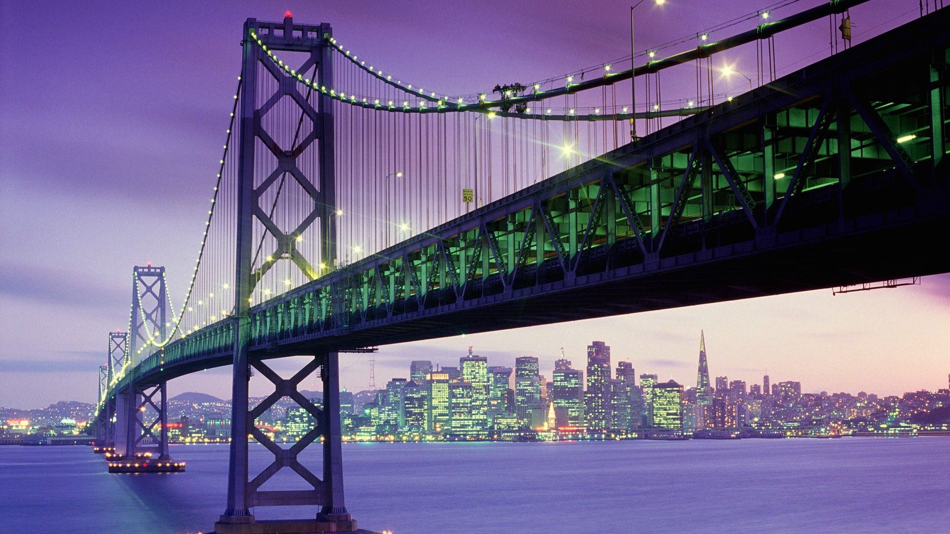 Download San Francisco Dusk City Light Bridge Man Made Bay Bridge HD ...