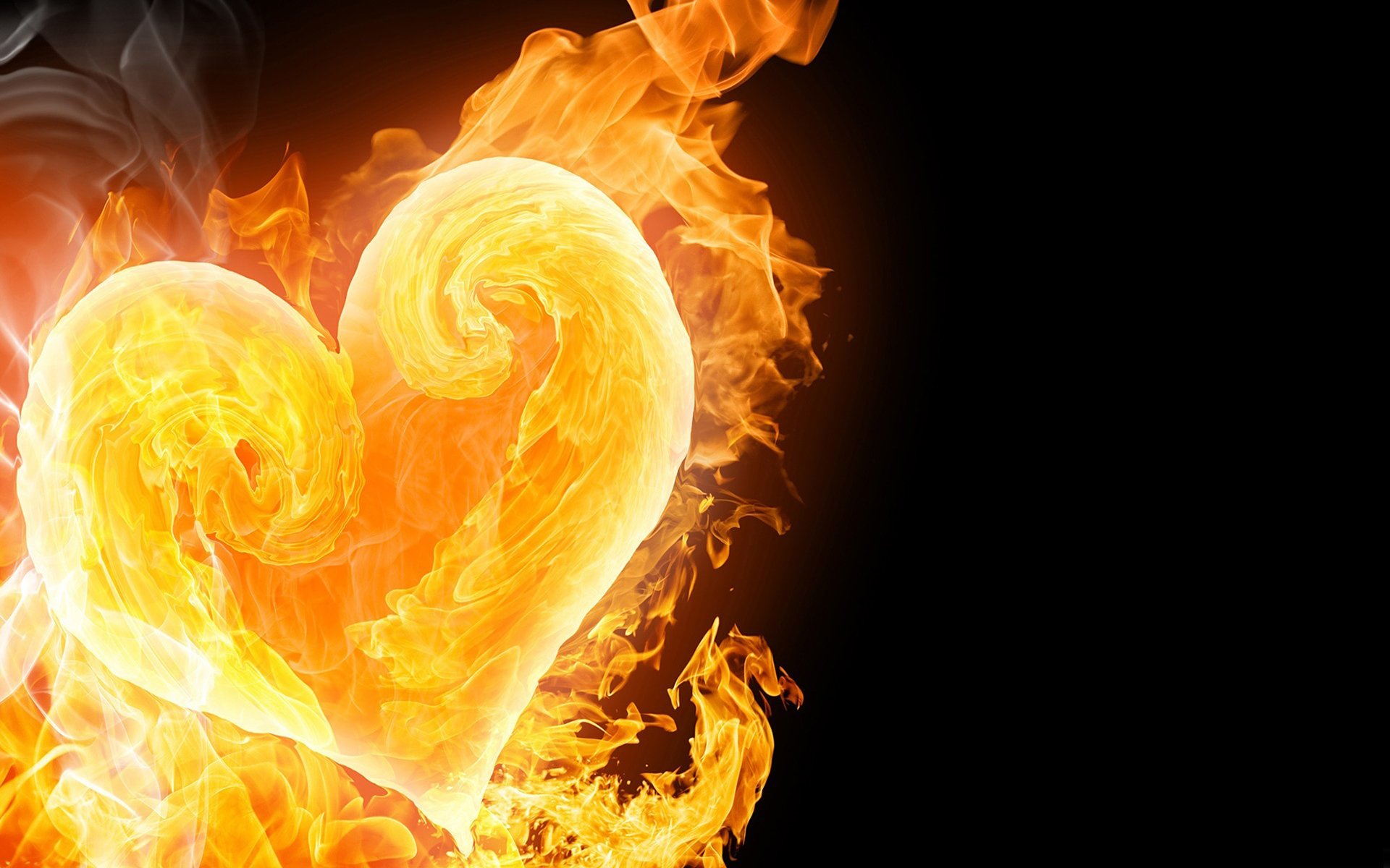 Flaming Heart: 3D Artistic HD Wallpaper