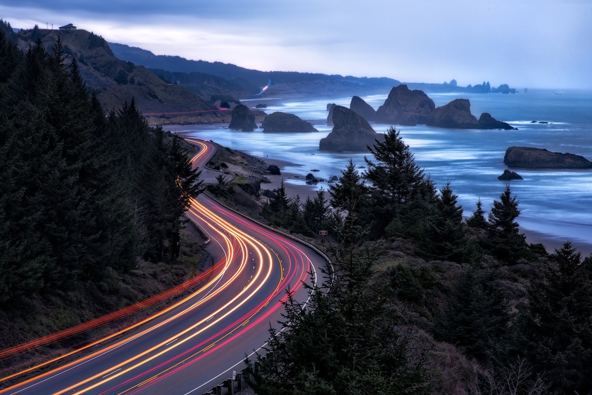 Download Landscape Road Coastline Photography Time Lapse HD Wallpaper