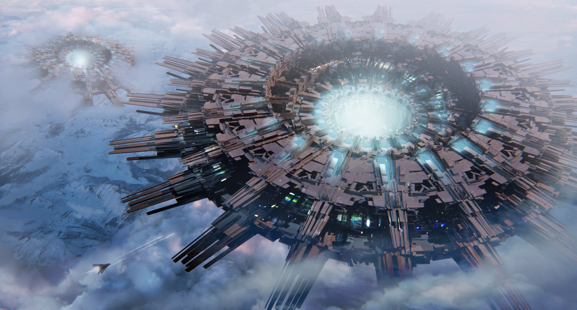 Futuristic Spaceship HD Wallpaper by Leon Tukker