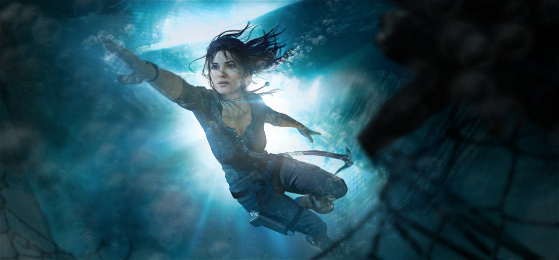 Lara Croft in Action: HD Wallpaper from Rise of the Tomb Raider