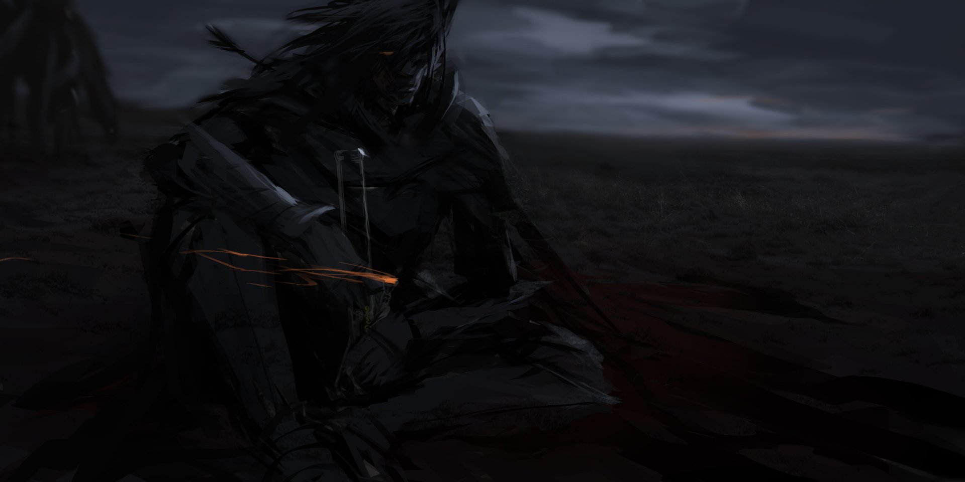 Dark Night Fantasy Warrior – HD Black Warrior Wallpaper | 4000x2000 ...