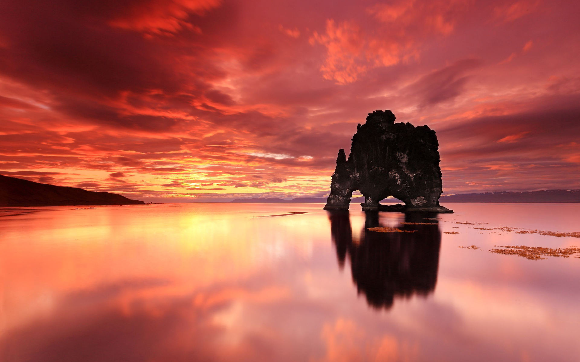 Download Horizon Orange (Color) Pink Arch Beach Sea Ocean Nature Sunset ...