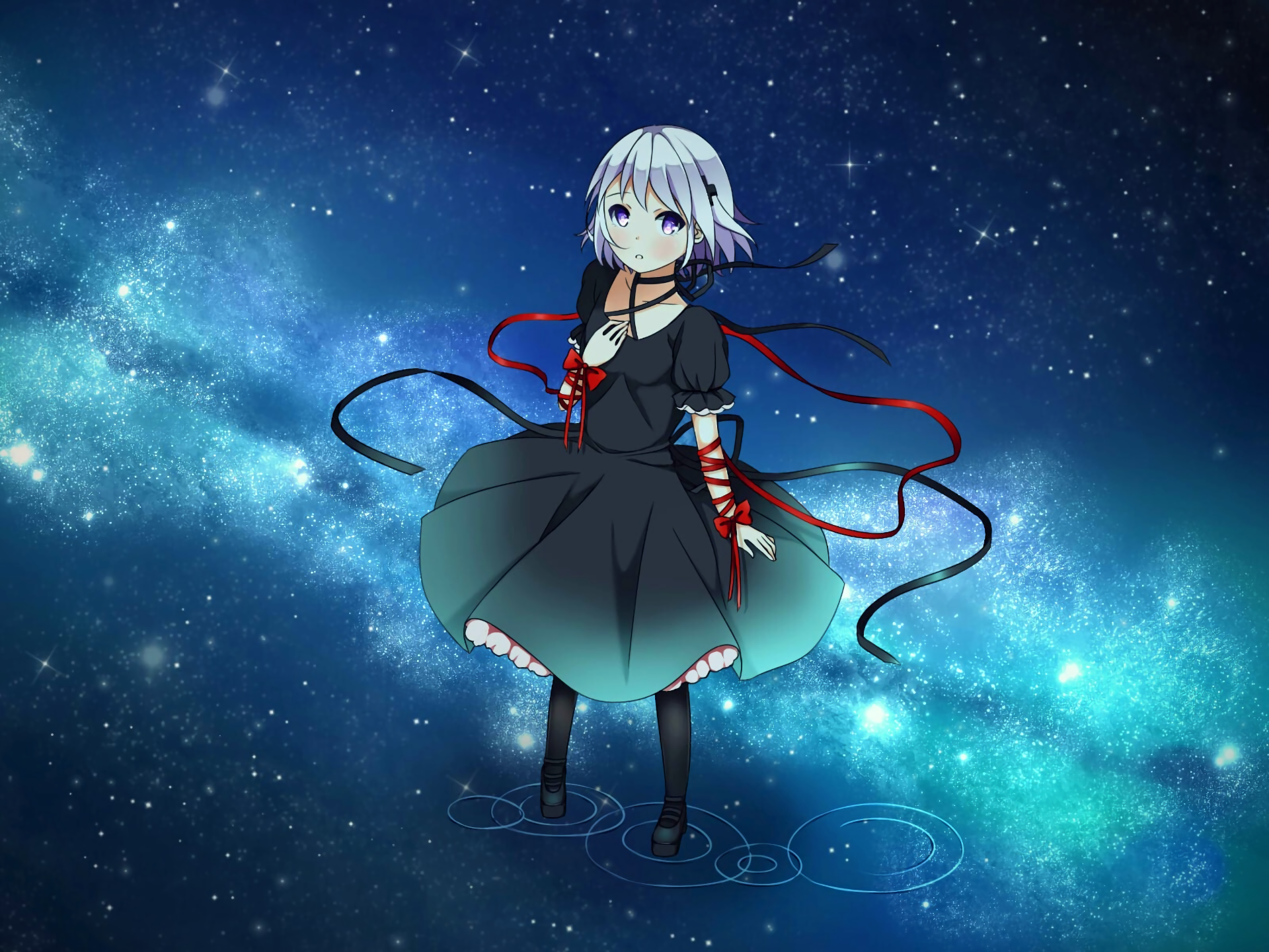 Kagari in the Cosmic Night – Stunning HD Rewrite Anime Wallpaper