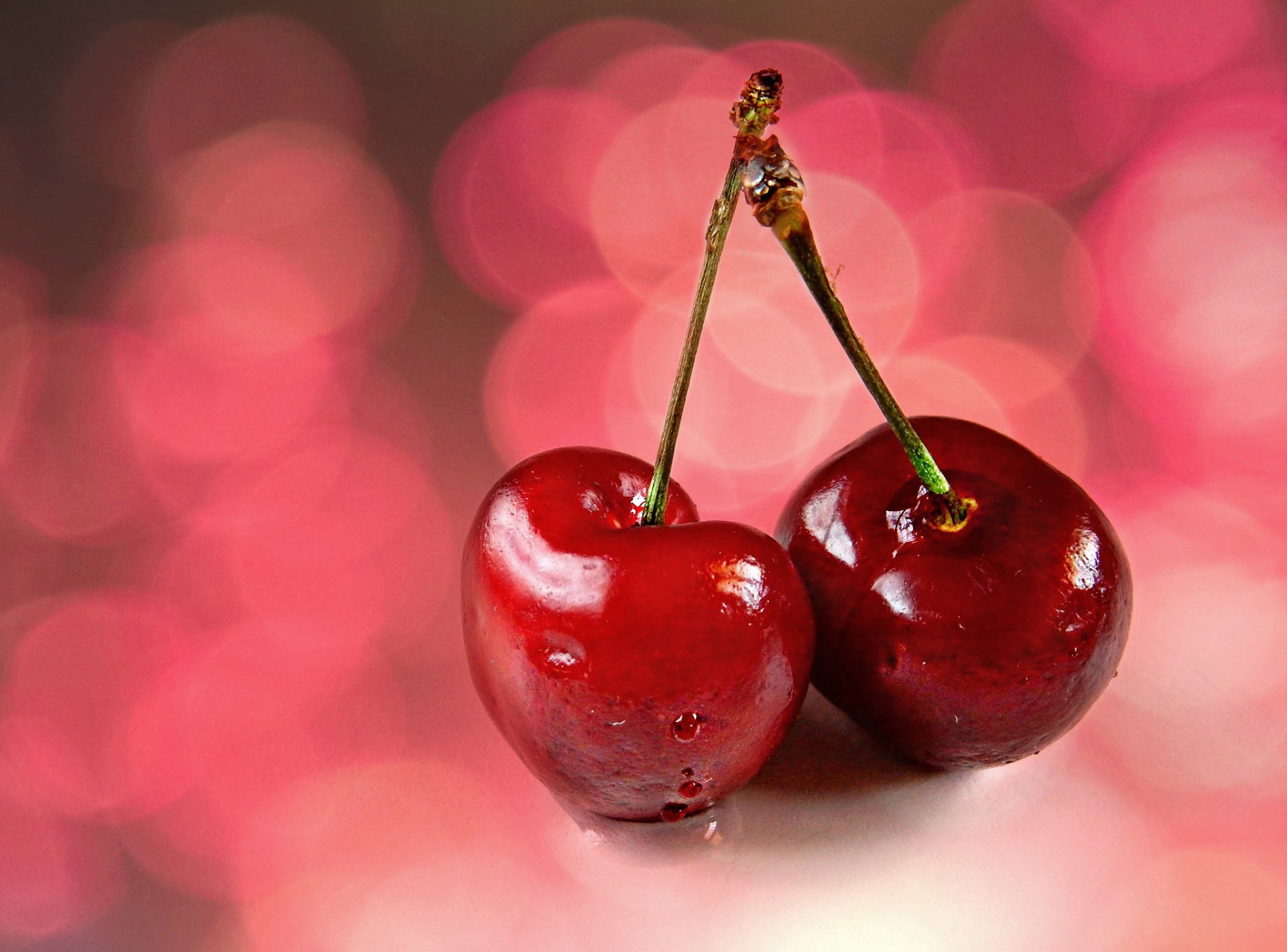 Download Bokeh Red Fruit Food Cherry HD Wallpaper