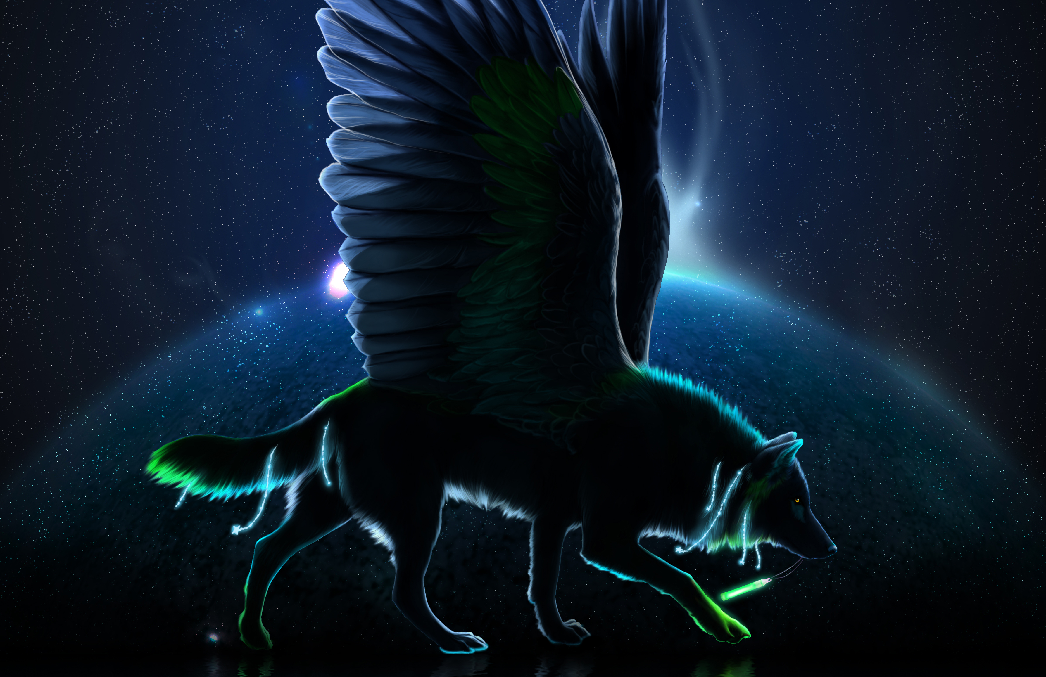 Fantasy Wolf HD Wallpaper by Heather Meuser