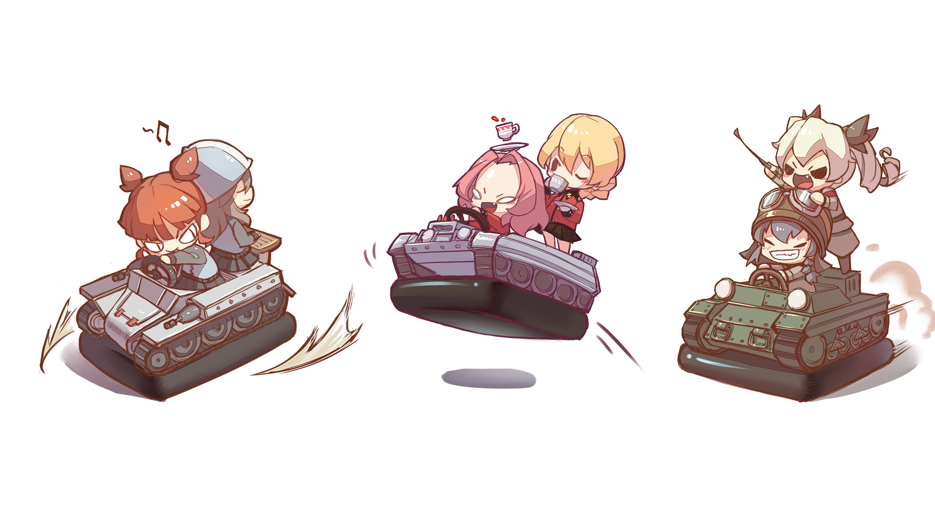 Girls und Panzer: Cute Anime Tanks HD Wallpaper