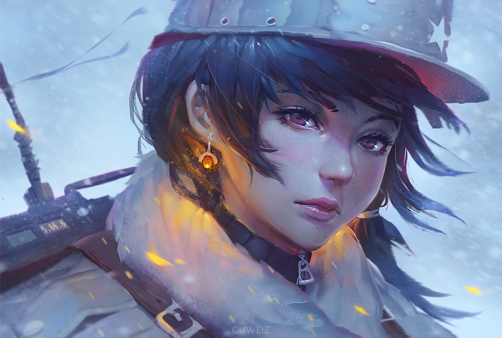 Fantasy Woman with Red Eyes: HD Wallpaper by GUWEIZ