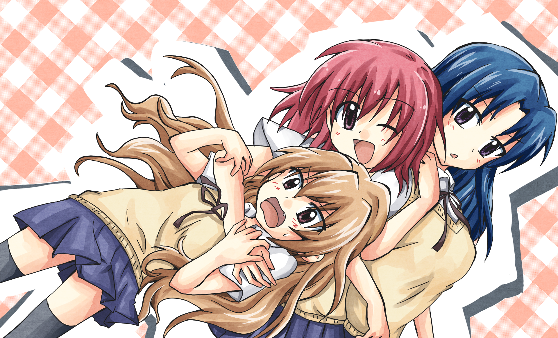 Toradora! Trio: Ami, Minori & Taiga HD Anime Wallpaper