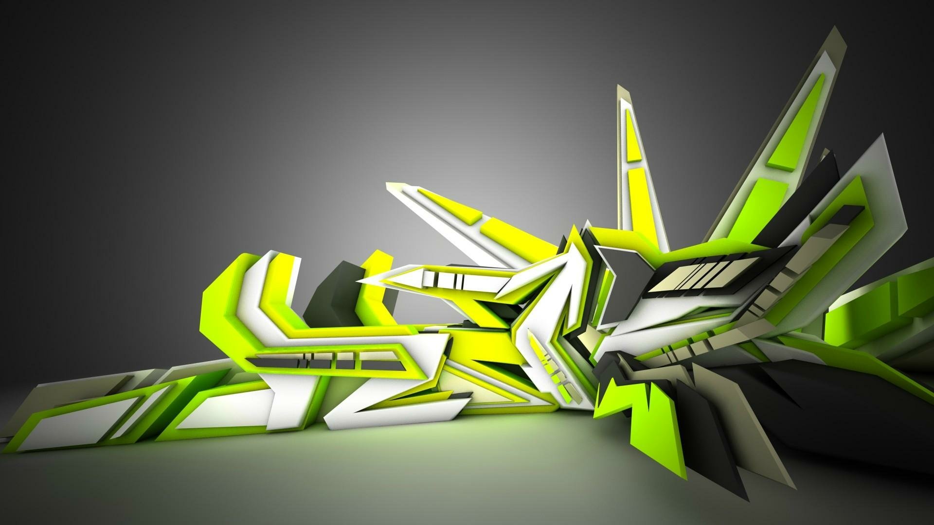 Download CGI Green Abstract 3D Abstract Green HD Wallpaper